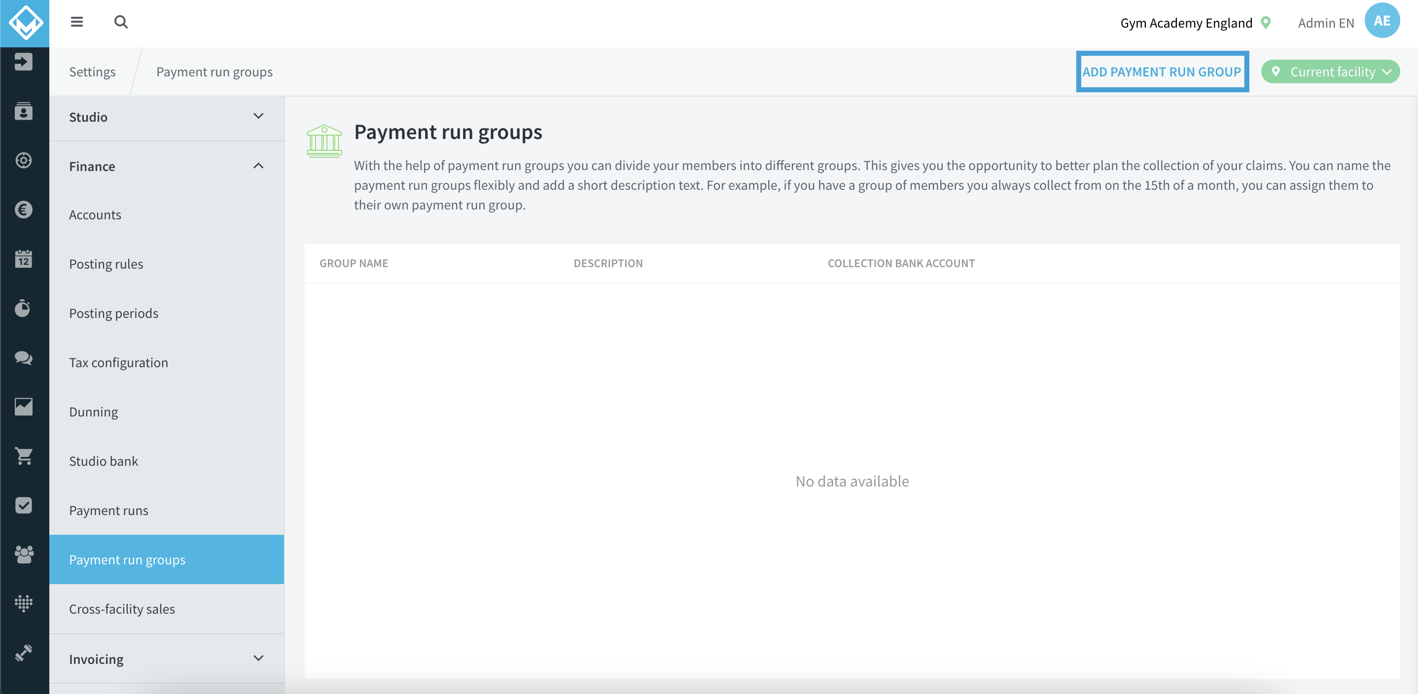 Configuration of payment run groups – Magicline GmbH