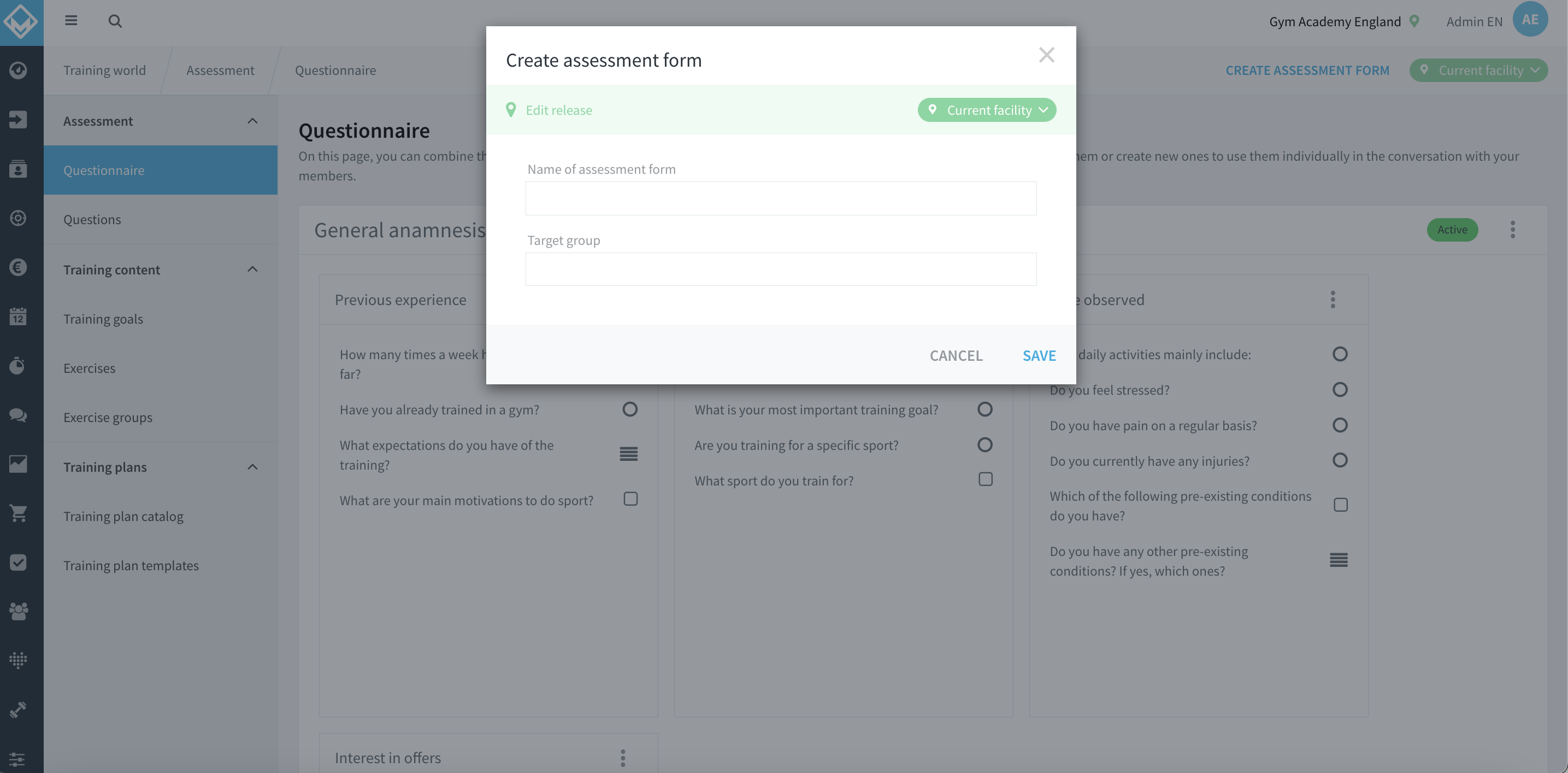 Anamnesis sheet – Magicline GmbH