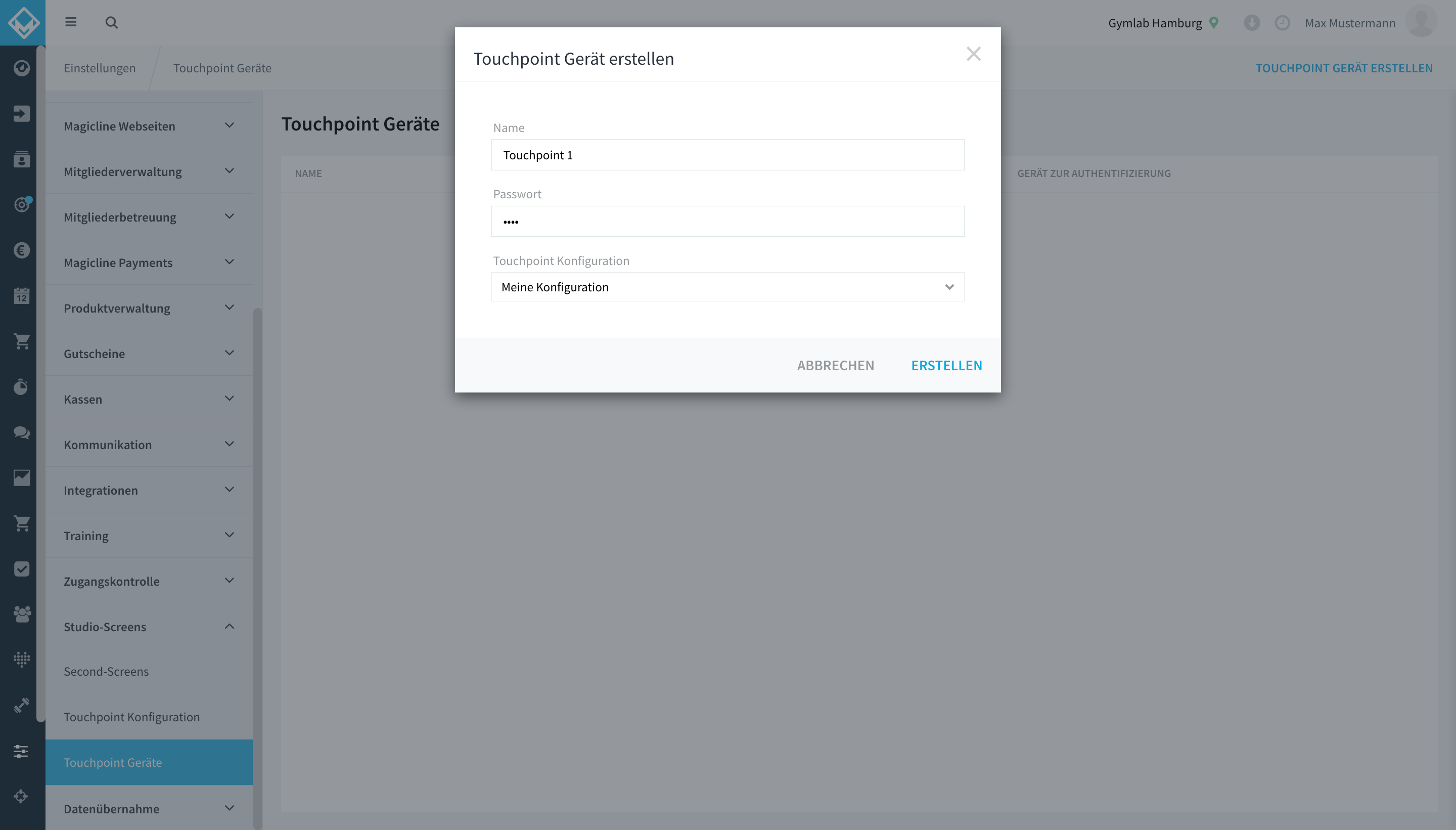 Configuration and technical installation of the touchpoint device ...