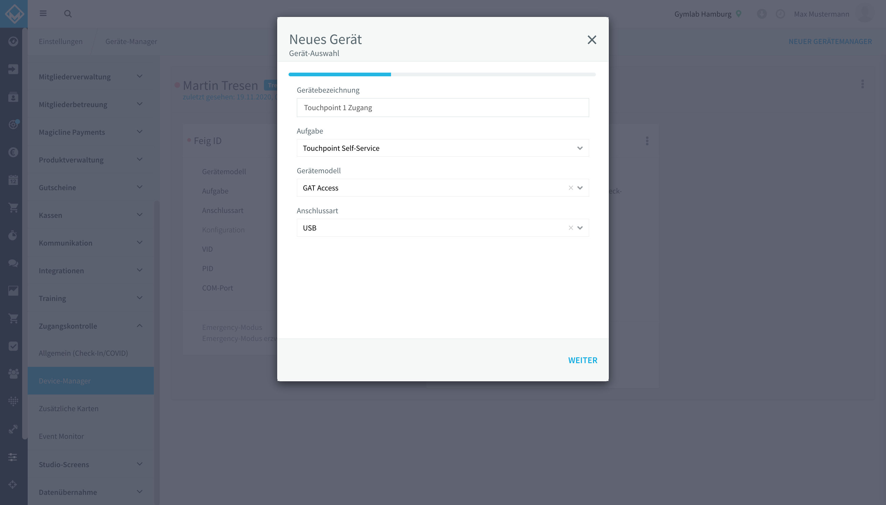 Configuration and technical installation of the touchpoint device ...