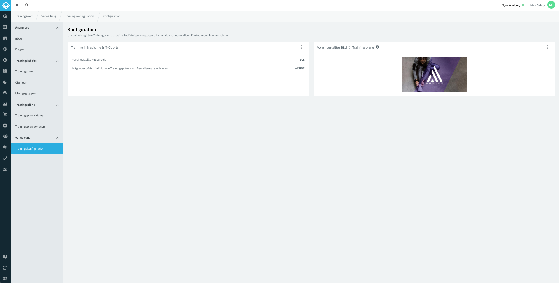 Set up a configuration for your Magicline Training World – Magicline GmbH