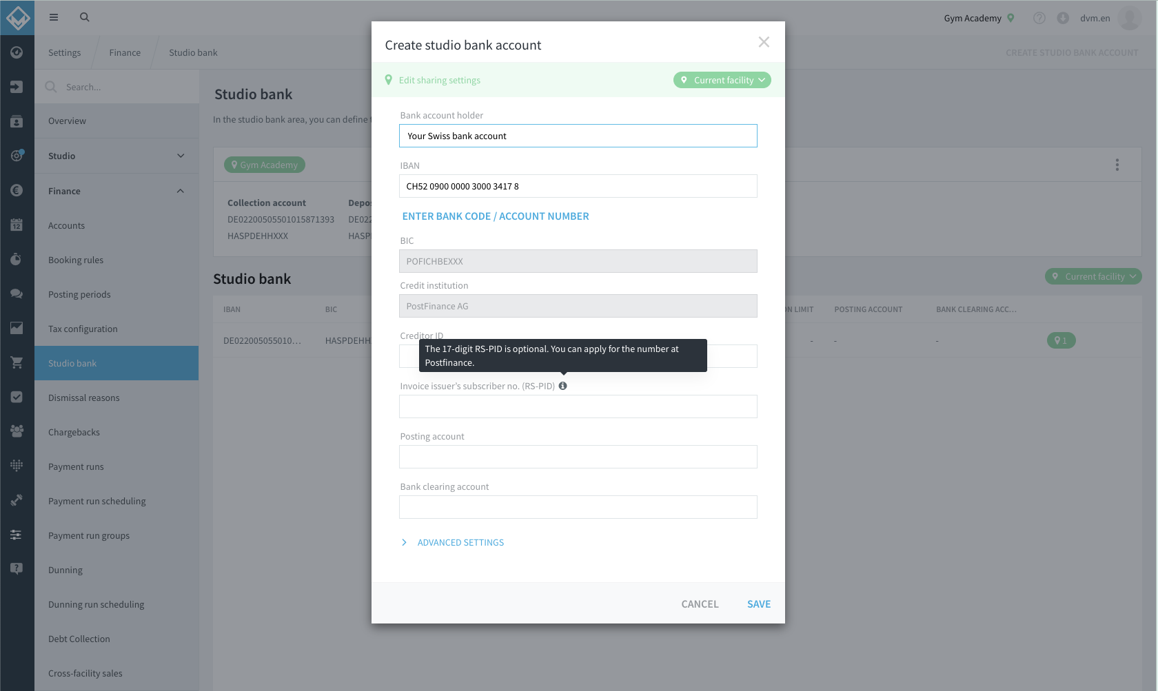 Add Special Direct Debit Mandate Format for Swiss Customers – Magicline ...